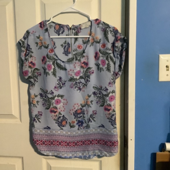 Pink Rose | Tops | Womens Pink Rose Floral Pullover Blouse Size 5 ...